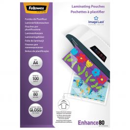 Lamineringsfickor A4 100 x 80 Mikron Blank